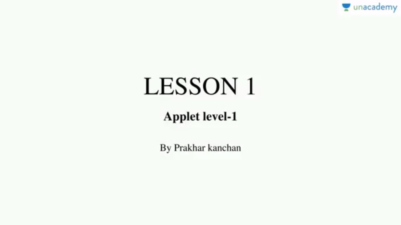 Window/Application based Java Programming - Applet Level 1