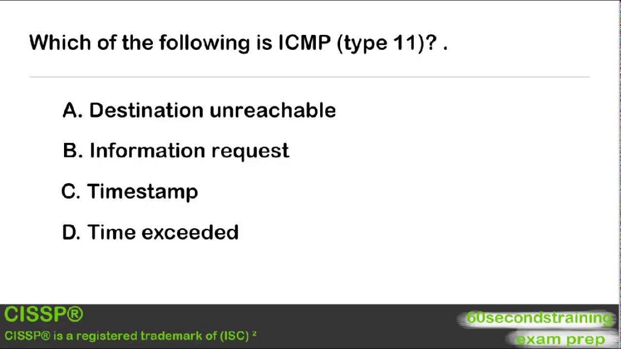 CISSP - practice exam - ICMP - type 11