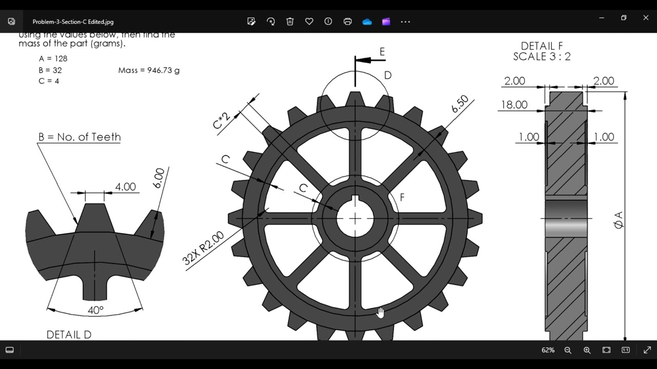 SolidWorks, CSWA Section C- Problem 3