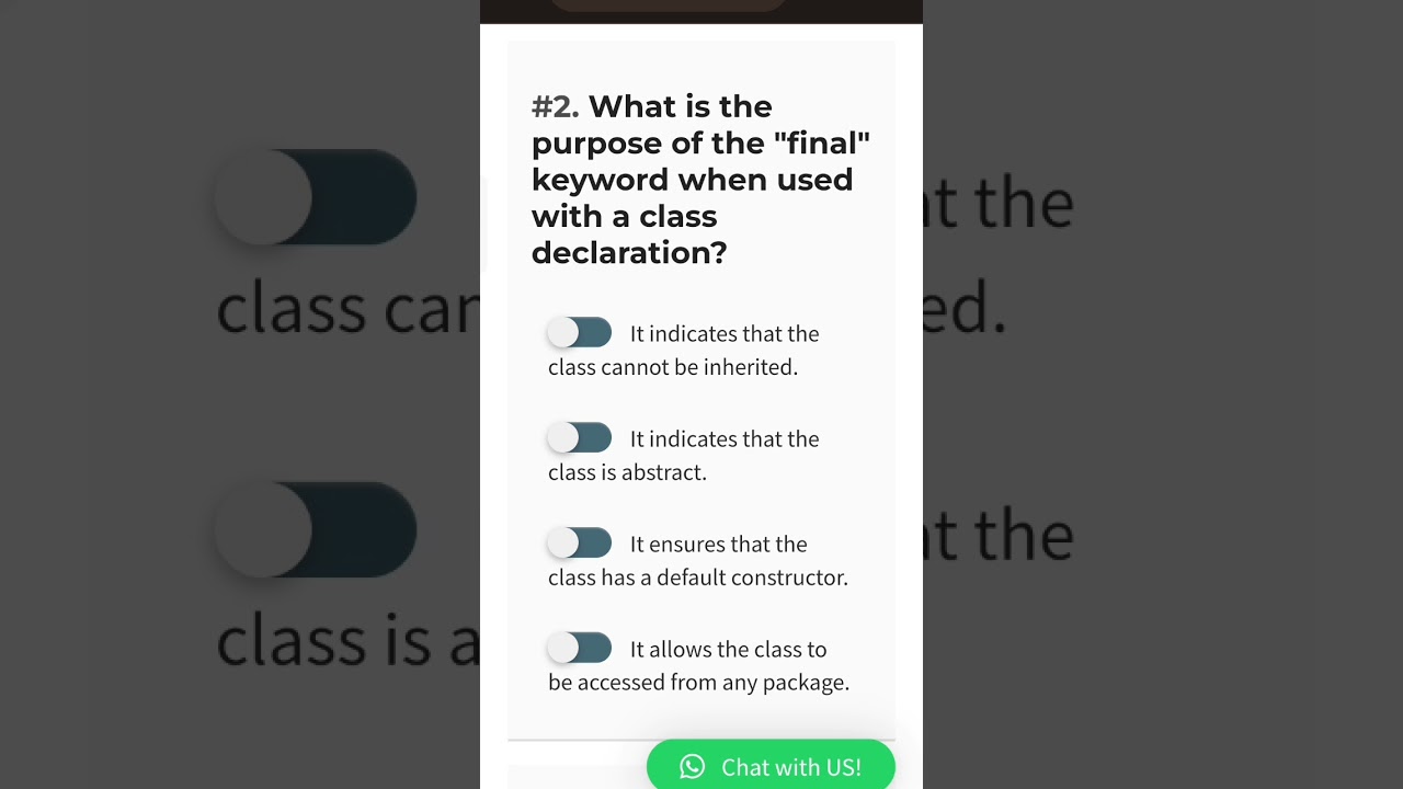 java programming quiz | Questions and Answers for beginners