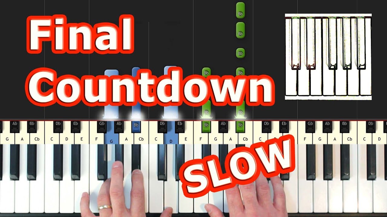 Europe - The Final Countdown - Piano Tutorial EASY SLOW - How To Play (Synthesia)