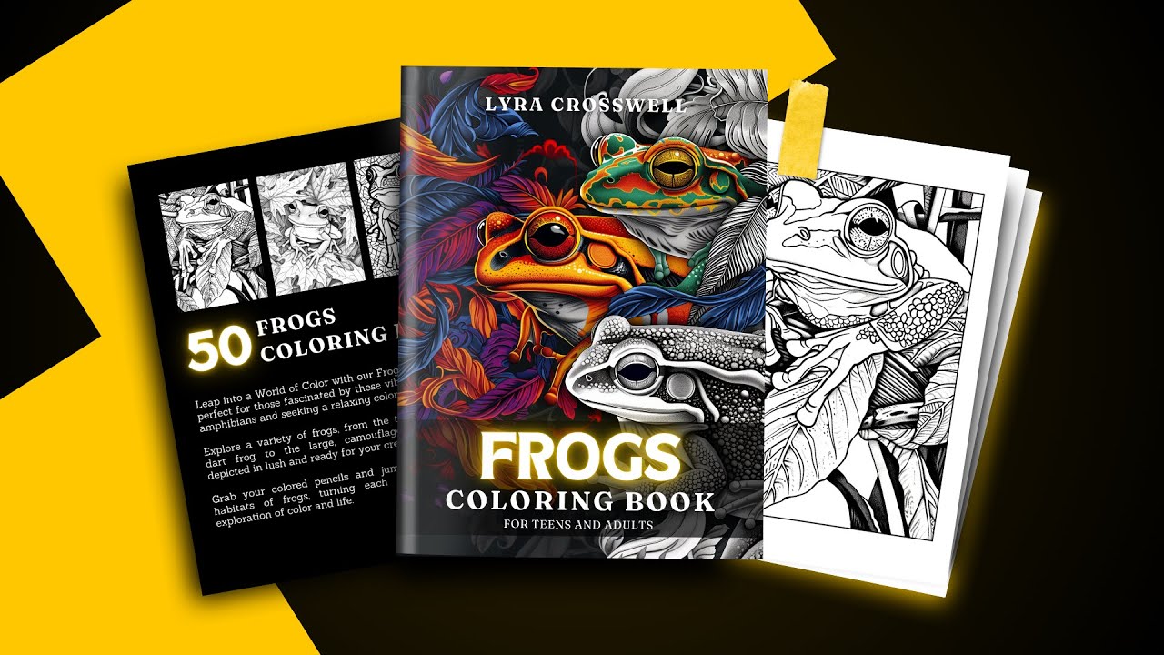 Frog Coloring Book - 50 Coloring Pages for Adults & Teens