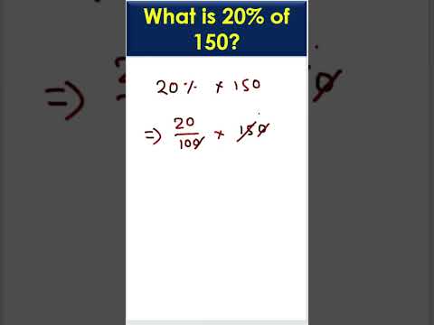 What is 20% of 150? | Easy Math Shortcut #shorts