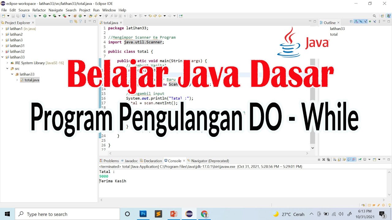Program Pengulangan Do While Pada Pemrograman Java