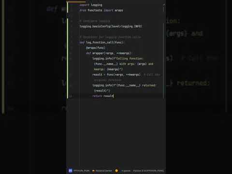How can you log function calls in Python? Unlocking the Power of Decorators for Logging in Python!