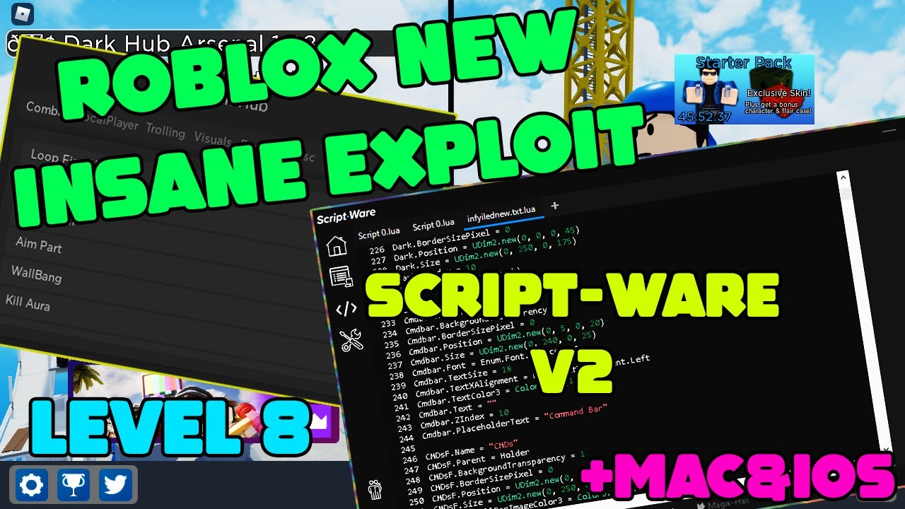 NEW BEST ROBLOX EXPLOIT - Script-Ware V2 [ PC & Mac & iOS ] LEVEL 8 EXPLOIT SHOWCASE