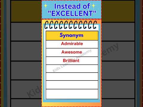 Instead of "Excellent" use these words in English | synonym #education #vocabulary #shorts