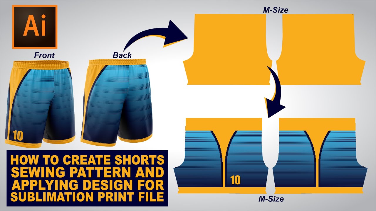 Sublimation Jersey shorts pattern and Designing | Adobe Illustrator Tutorials