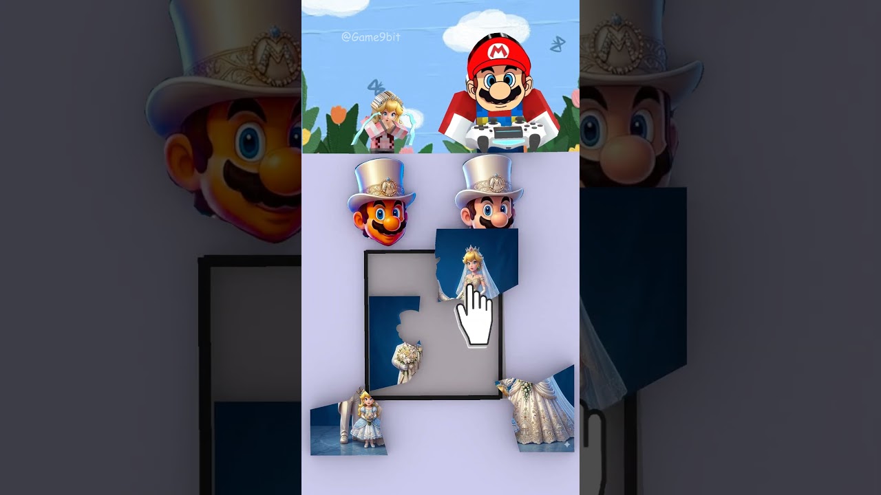 Sprunki Mario helped Princess Peach finish the painting!