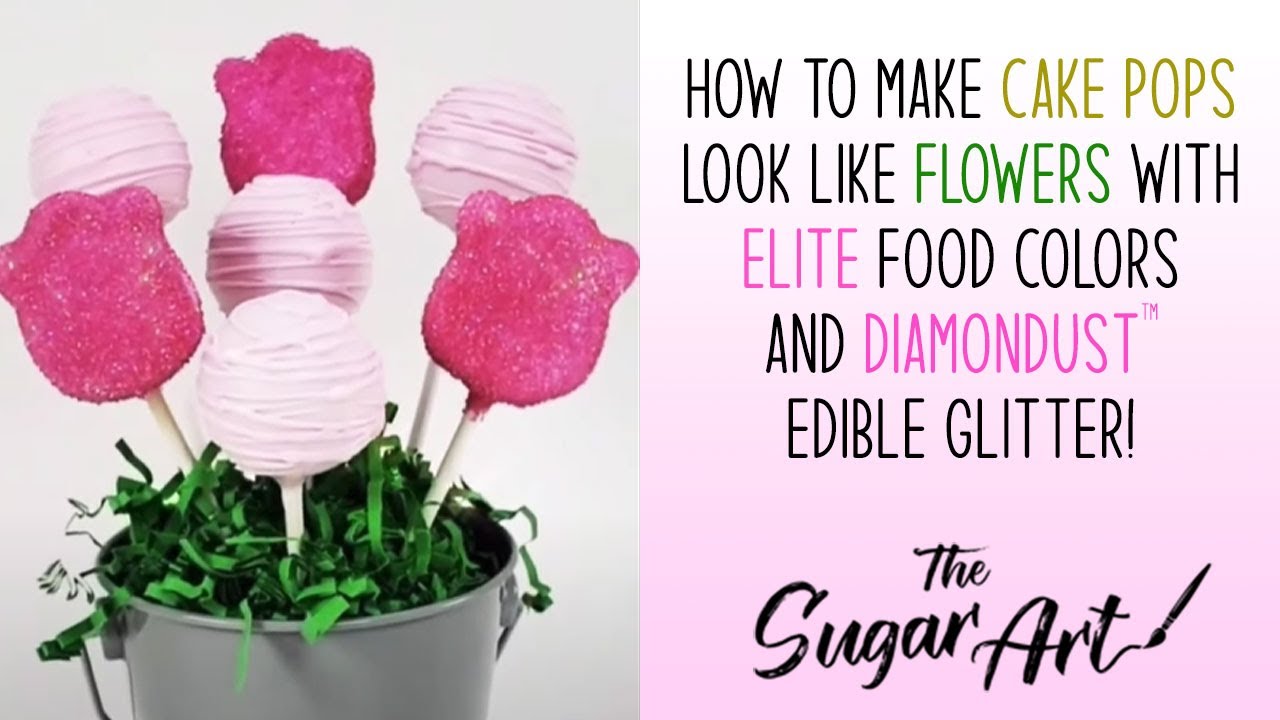 How to make Cake Pops look like flowers with Elite food colors and DiamondDust™ edible glitter!