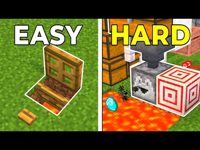 Minecraft TRASH CAN Designs from EASY to HARD Minecraft Map