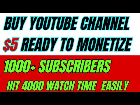 how to buy youtube channel. $5 (ready to monetize)