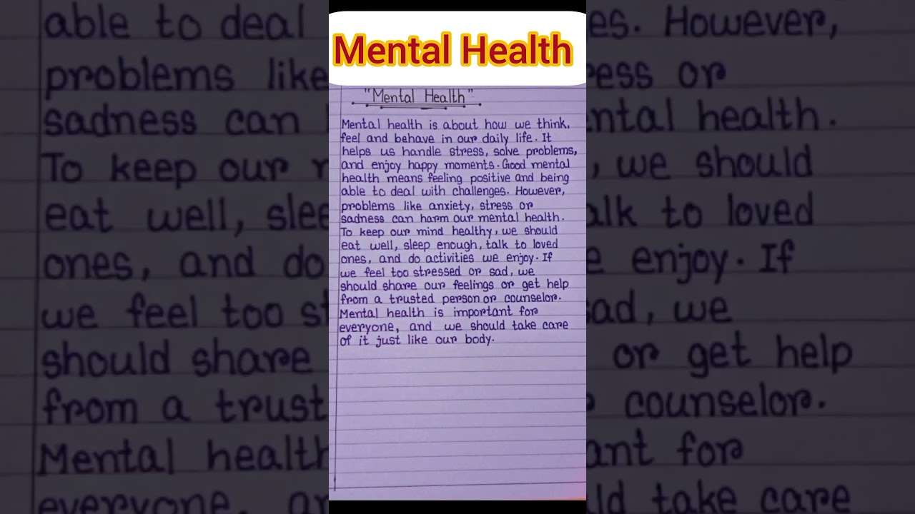 Mental Health paragraph 😍!! Paragraph on Mental Health!!#shorts