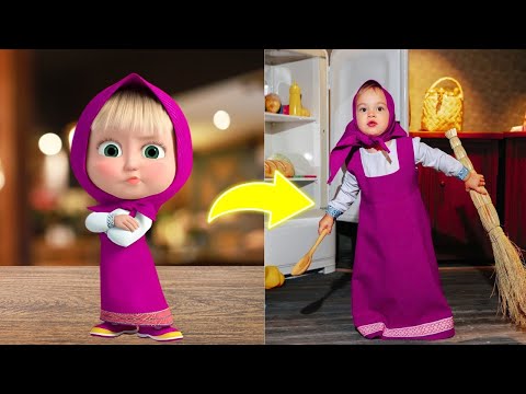 Masha and the Bear in Real Life! Guess the Characters! π»β¨