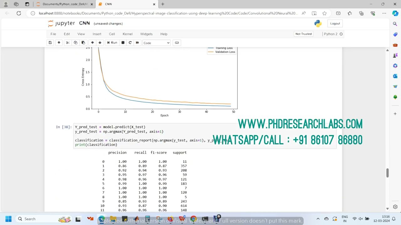 Hyperspectral image classification - Deep Learning - PYTHON PHD RESEARCH