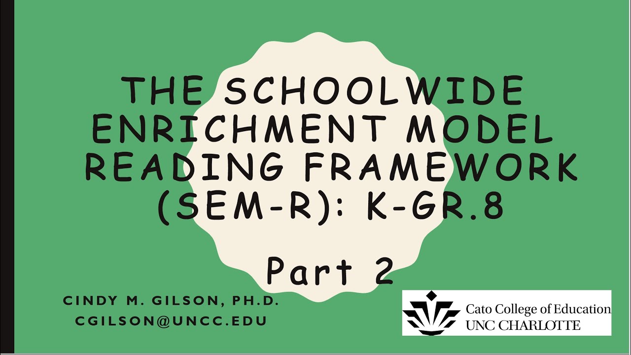 Schoolwide Enrichment Model Reading Framework PART 2
