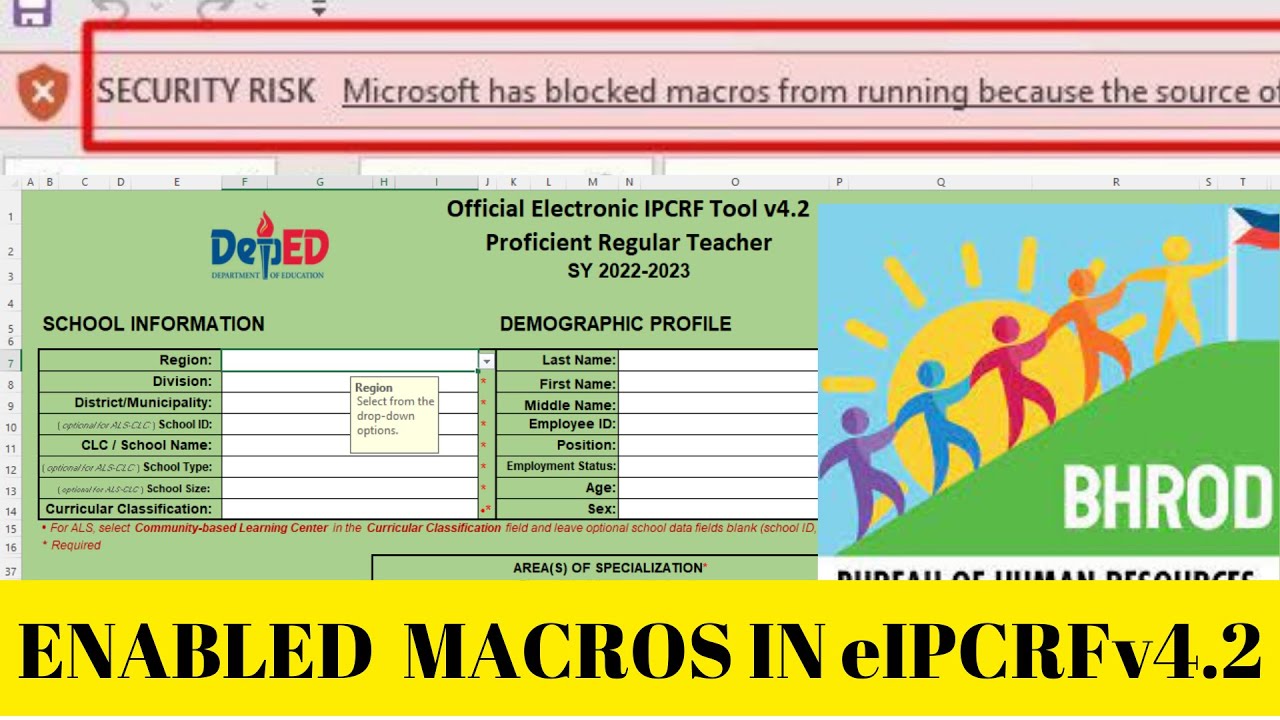 e-IPCRF for SY 2022-2023 version 4.2 | Enabled Macros in  Excel