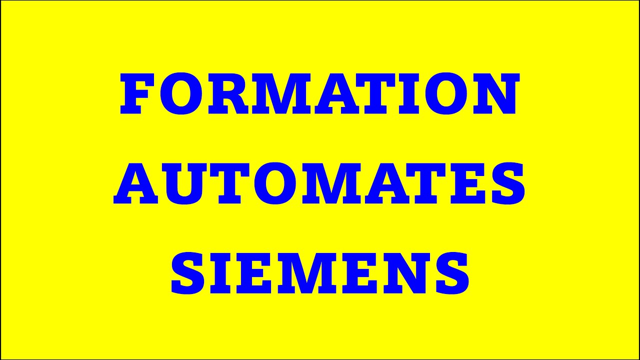 formation automates siemens : S7 300 : leçon 2