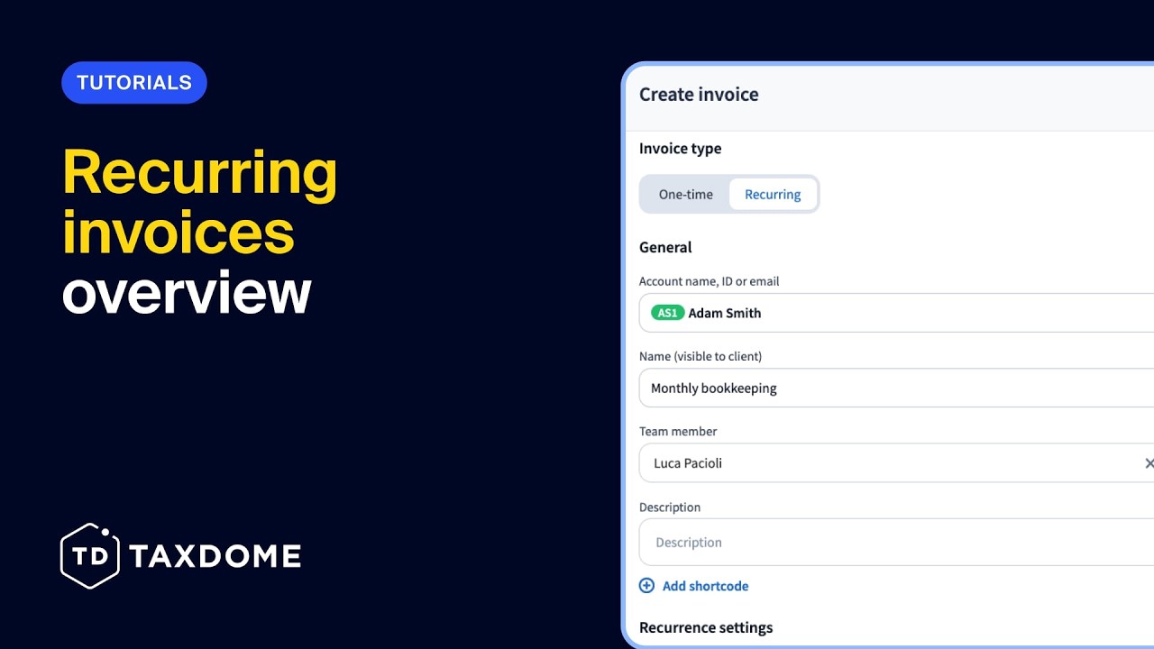 Recurring invoices: Overview