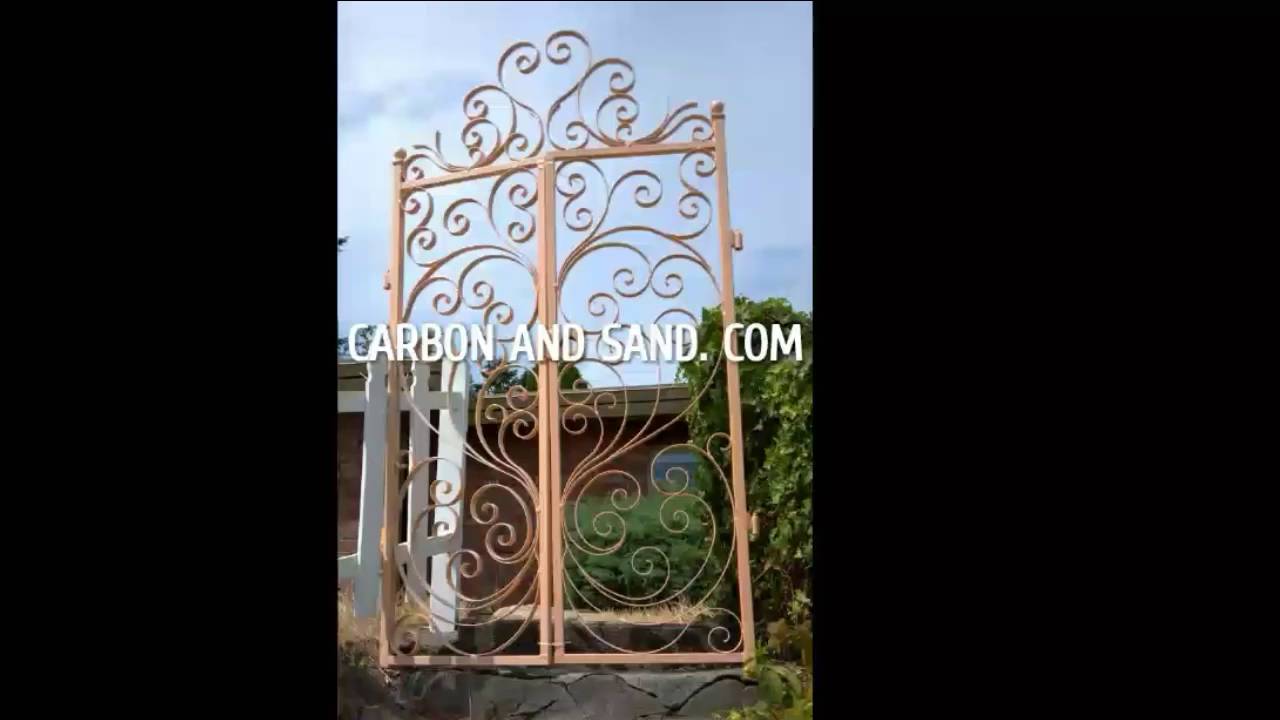 Beautiful Victorian scroll wrought iron garden gate, ideal for a courtyard,
