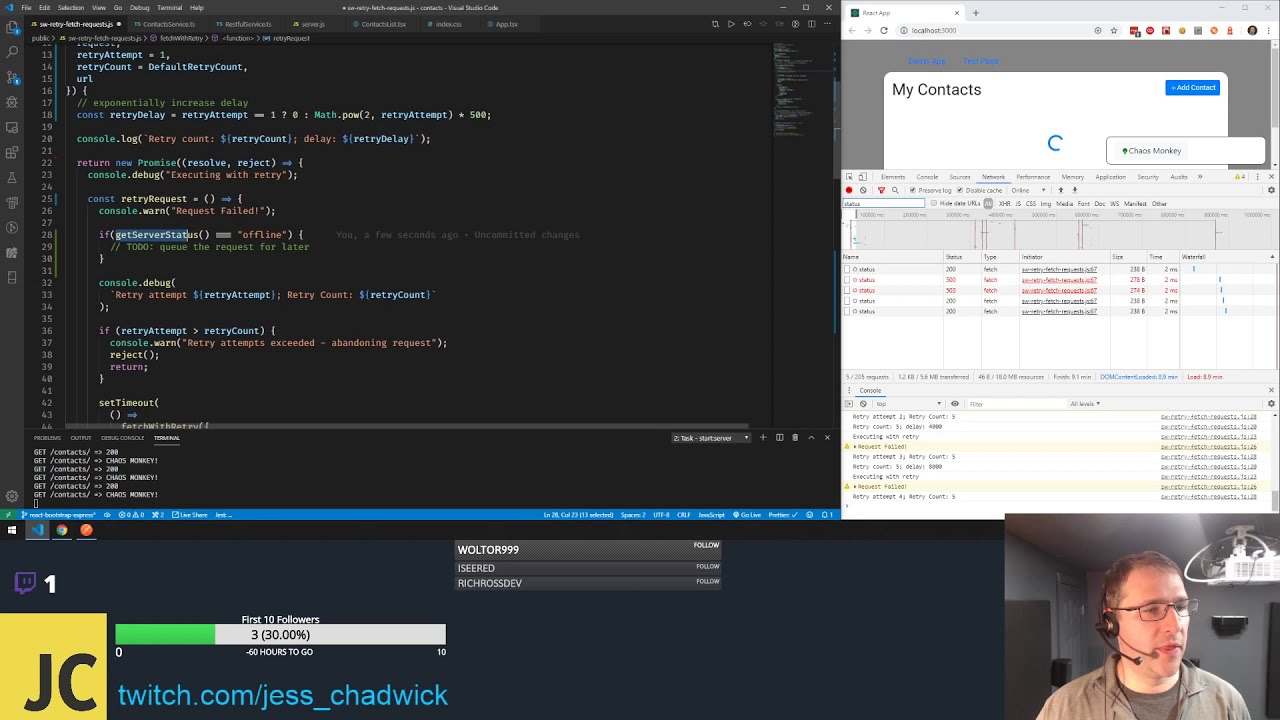 Live Coding: Caching AJAX requests when offline