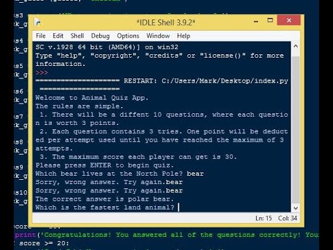 Simple Animal Quiz App using Python