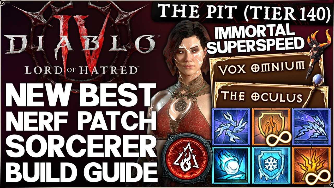 Diablo 4 - New Best OP 100 TRILLION DPS IMMORTAL Sorcerer Build - Season 13 Meta Patch Update Guide!