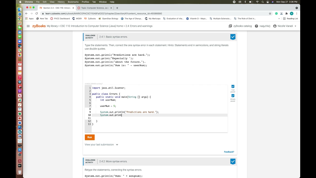 Challenge Activity 2.4.1: Basic syntax errors.