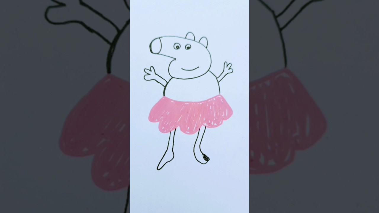 how to draw peppina ballerina easy drawing #drawing #peppinaballerina #ballerina