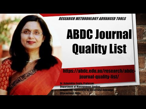 ABDC Journal Quality List (ABDC)(abdc)(journal)(qualitylist)