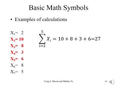 Math Symbols and Concepts