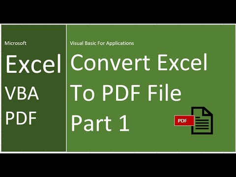Excel | VBA | PDF | Convert Excel to PDF | Part 1 | VBA PrintOut Method
