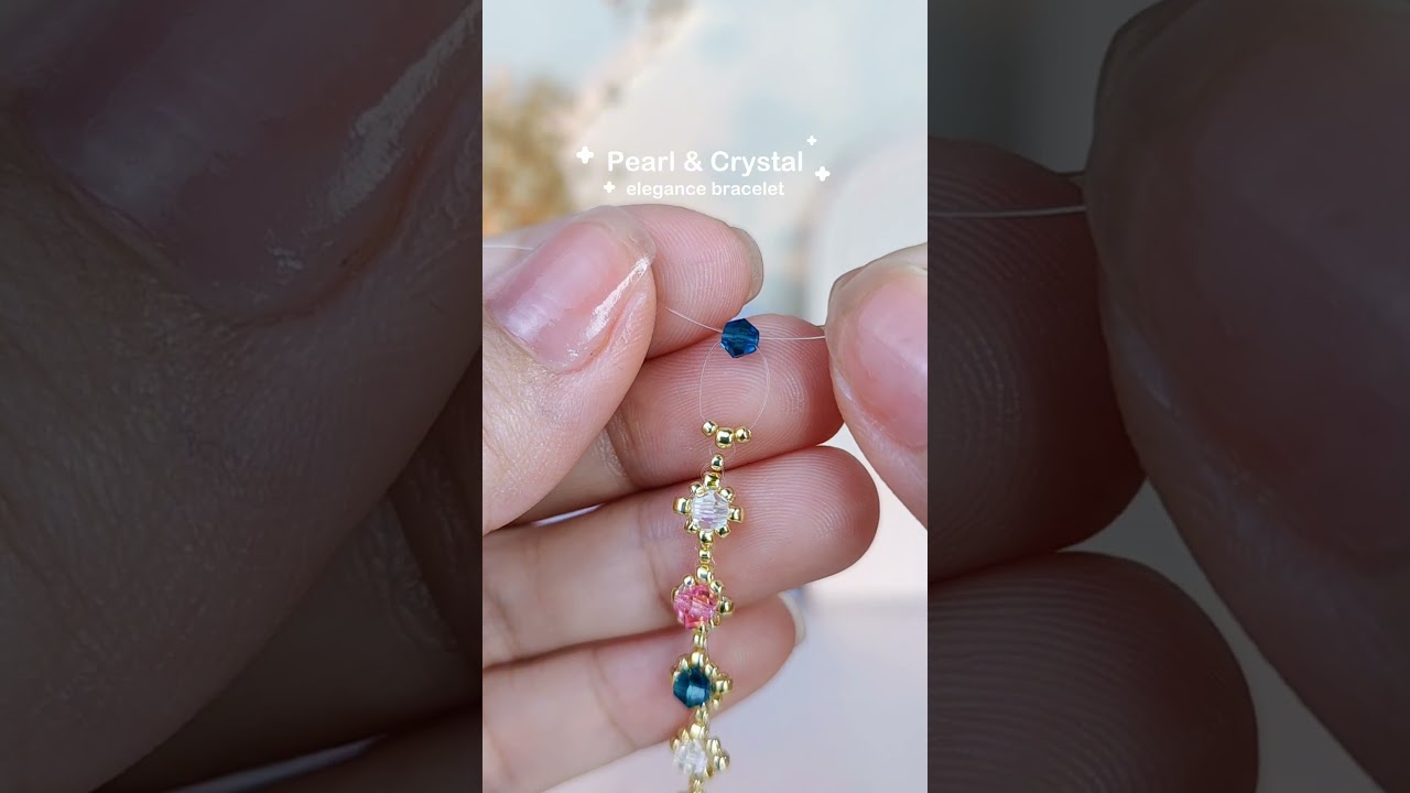 Pearl and Crystal elegance bracelet | handmade beaded bracelet | cute bracelet #diy #easycraftideas