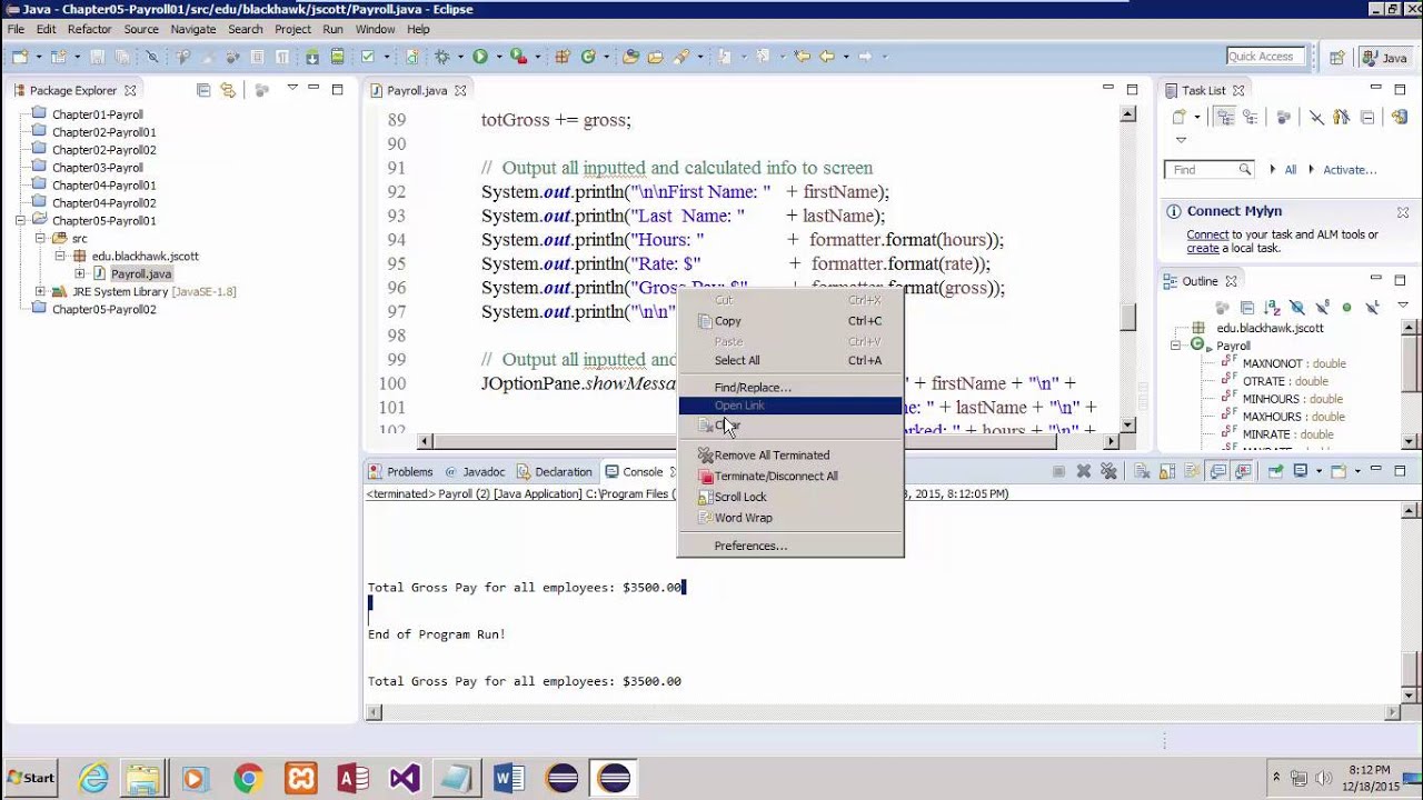 152-143 Java Chapter05 - Payroll Programs