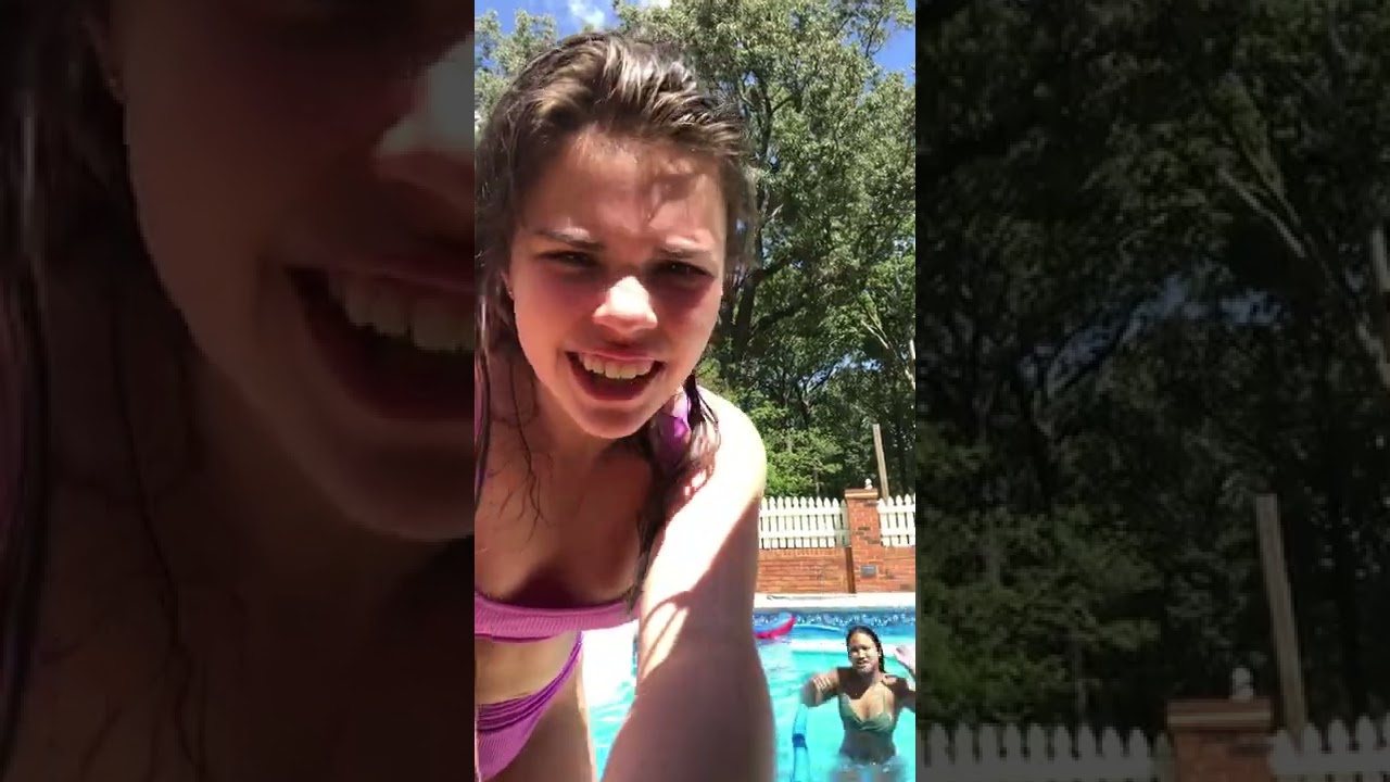 At pool party with friends