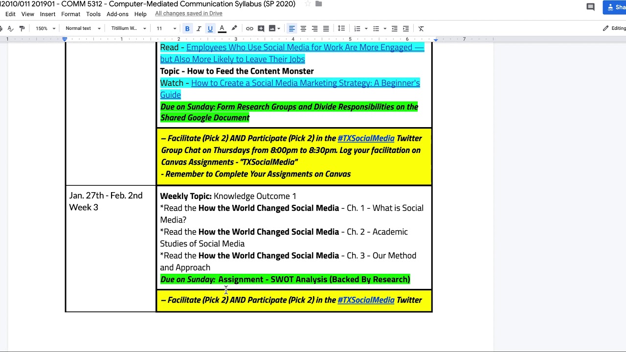 Let's Navigate My Computer Mediated Communication Course: A YouTube Tour (SP Edition)