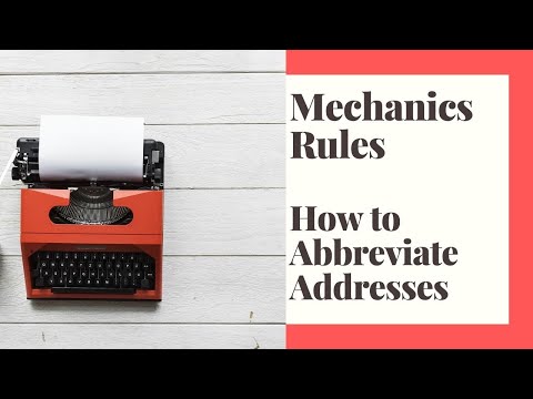 Mechanics Rule: Use Abbreviations for Addresses