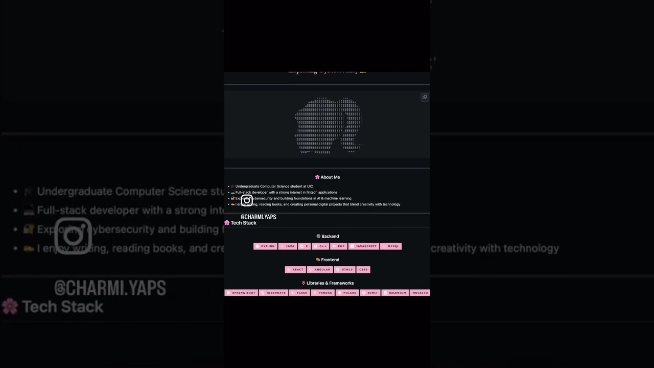 Let’s make our github profile creative ♥️ #cs #studentdeveloper #coding #github follow charmi.yaps
