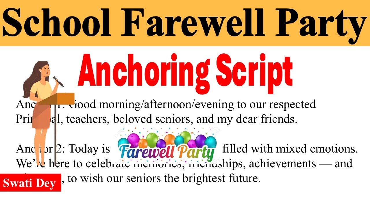 Anchoring Script for School Farewell Party | Best Farewell Hosting Script | English Anchoring Lines