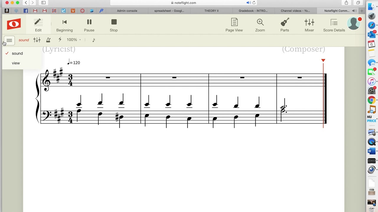 SATB notation in Noteflight tutorial