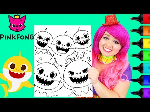 Coloring Baby Shark Family Pinkfong Crayola Coloring Page Prismacolor Markers | KiMMi THE CLOWN