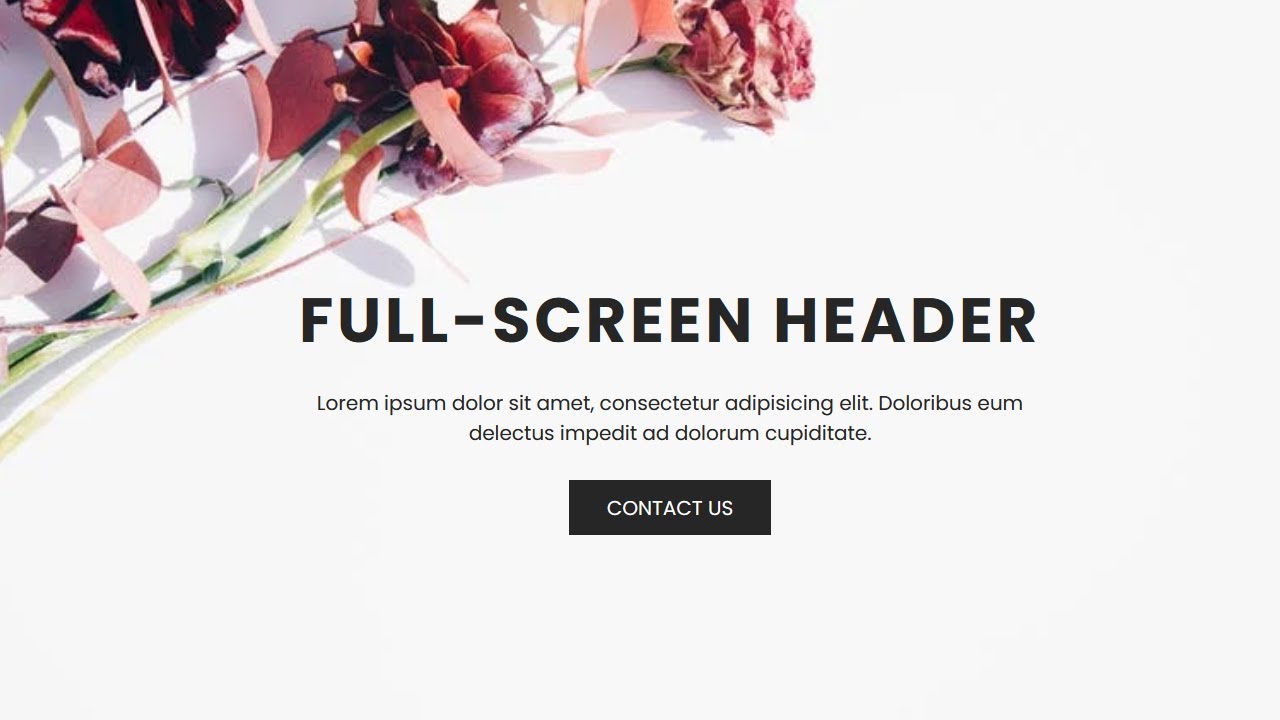 How to Create a Responsive Full-Screen Header using HTML CSS