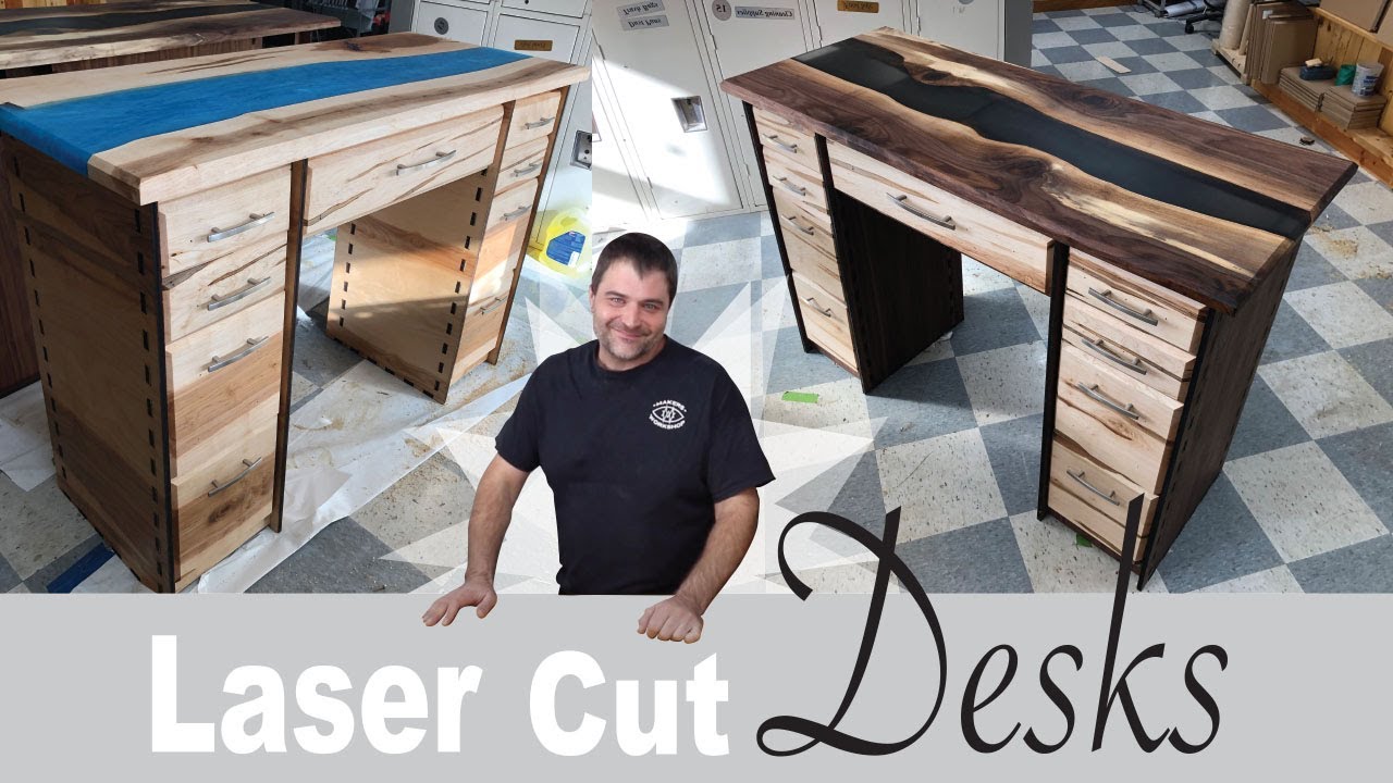 Making LASER CUT DESKS with my Laguna EX 150 Watt Laser Cutter