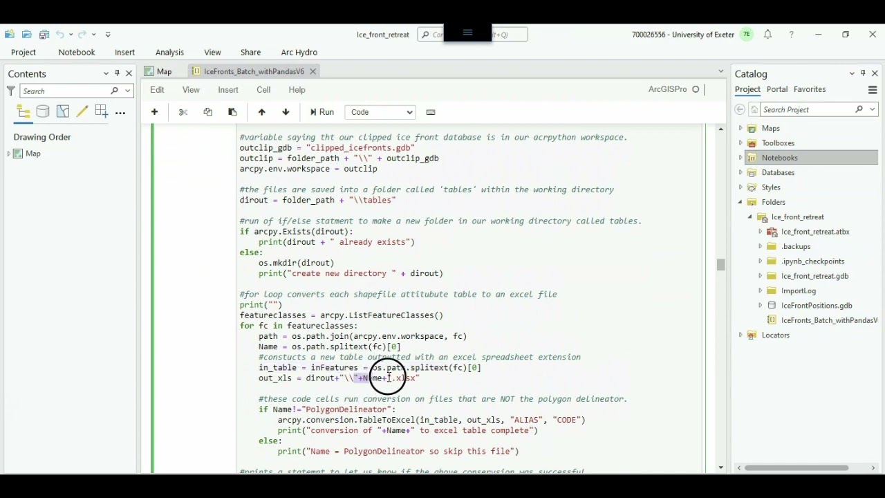 Week 9. Explaining a For loop condition in a Python code Batch Processing