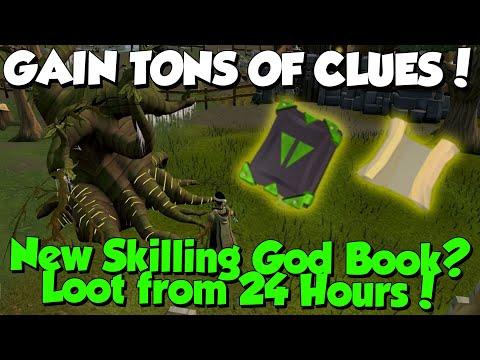 Scripture of Bik! Loot from 24 Hours of Skilling - LOADS OF CLUES! [Runescape 3]