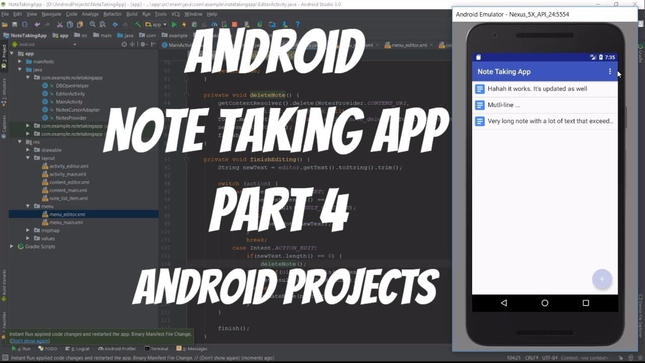 Android Projects - Note Taking App Part 4