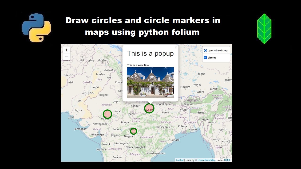 Circles and circle markers in maps using python folium