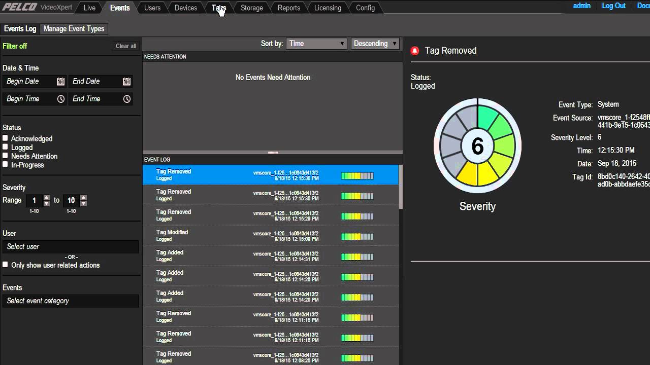 Pelco - Managing VideoXpert Tags