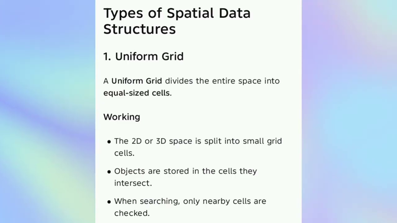 CD3403 UNIT 5 Spatial data structures