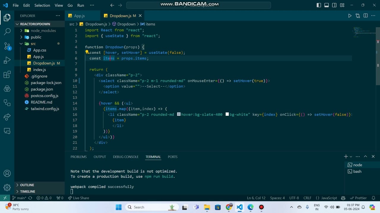 React DropDown Project - Coding Ninja Skill Test